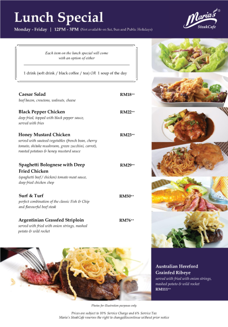 Marias Steakhouse in Kuala Lumpur. Visit for the best Steak Experience.