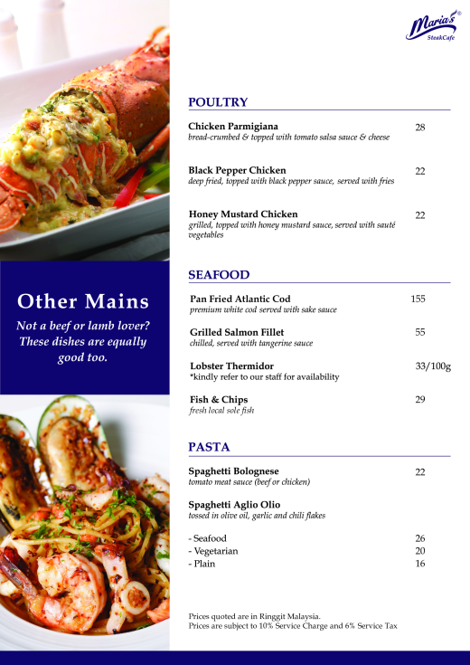 Marias Steakhouse in Kuala Lumpur. Visit for the best Steak Experience.